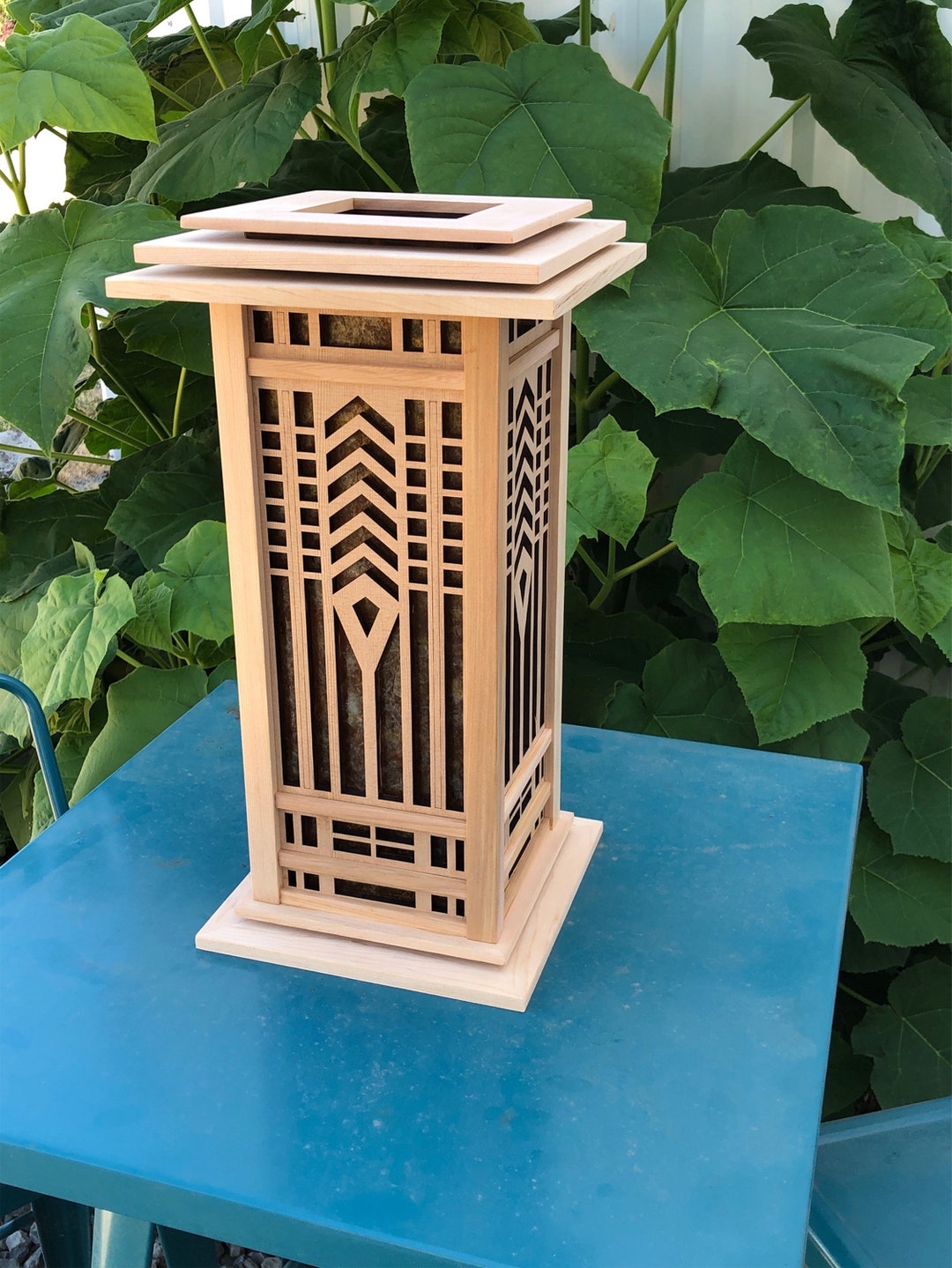 FLW - Wright Inspired Tree of Life OUTDOOR - Table Lamp, Patio Light ...