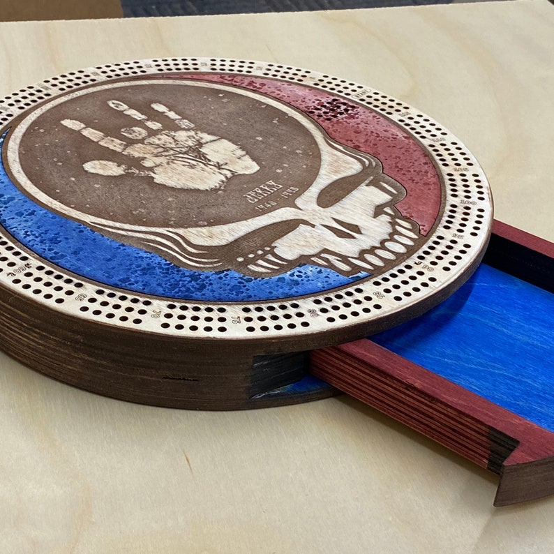 Grateful Dead(steal Your Face & Jerry Hand) 2, 3 or 4 Player Cribbage ...