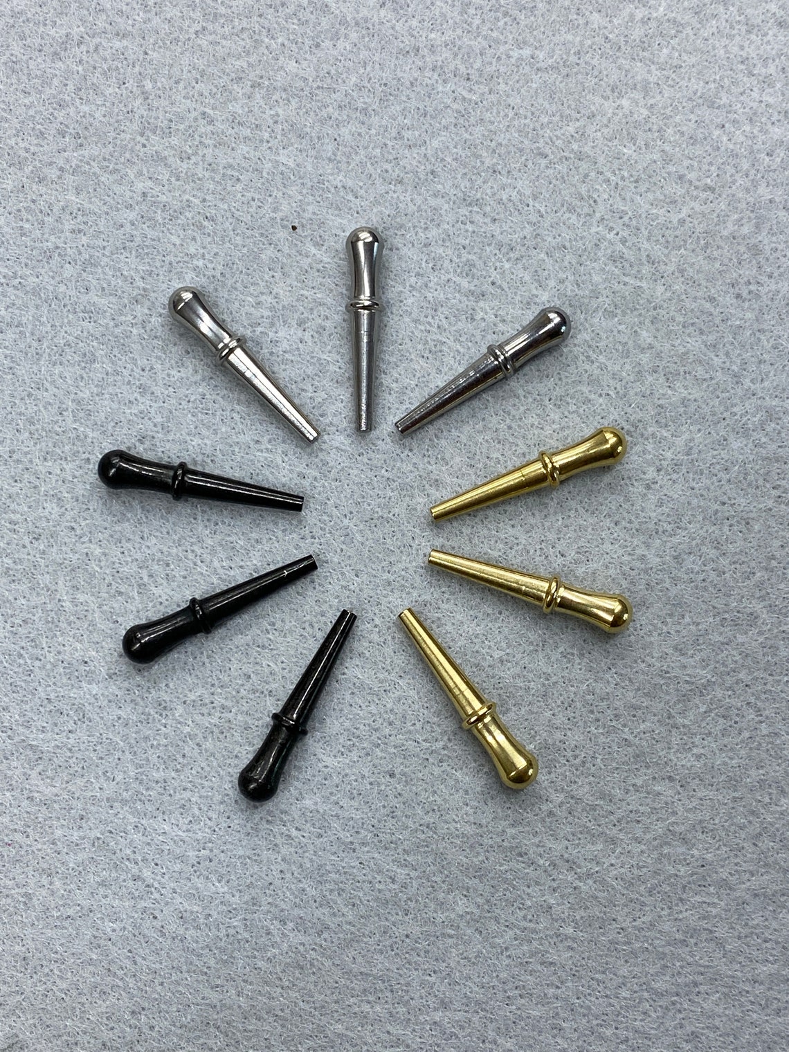 Cribbage Pins 3 Player Set Steel and Aluminum Painted Black and ...
