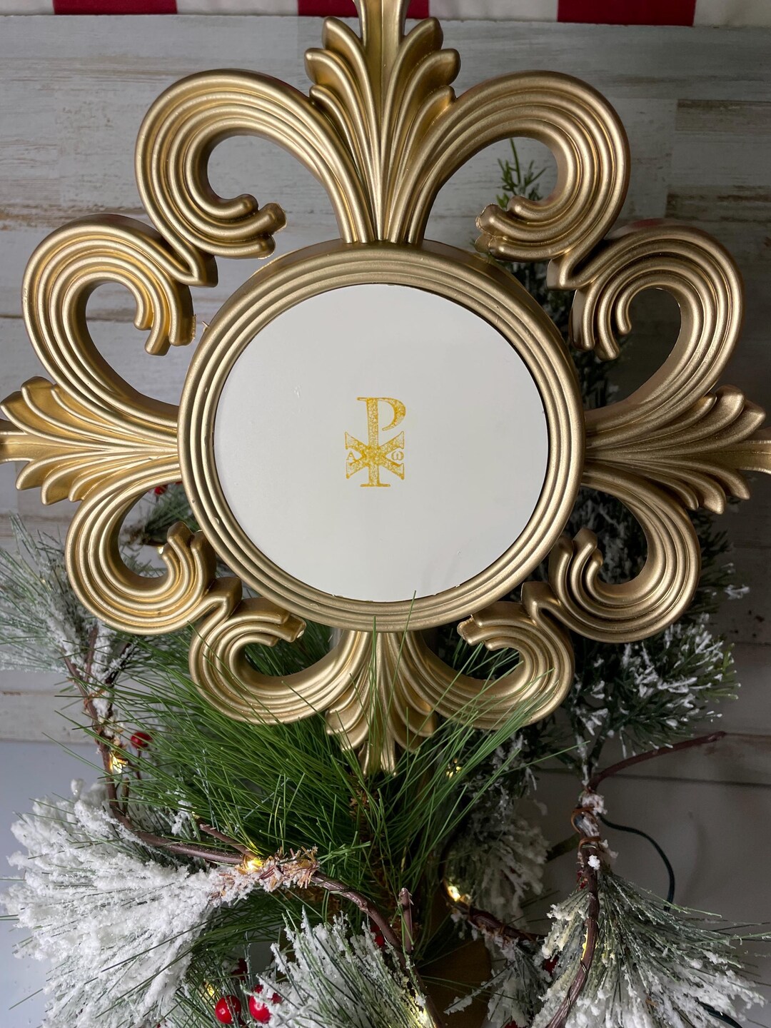Monstrance Tree Topper CHI RHO , Eucharist , First Communion , Advent ...