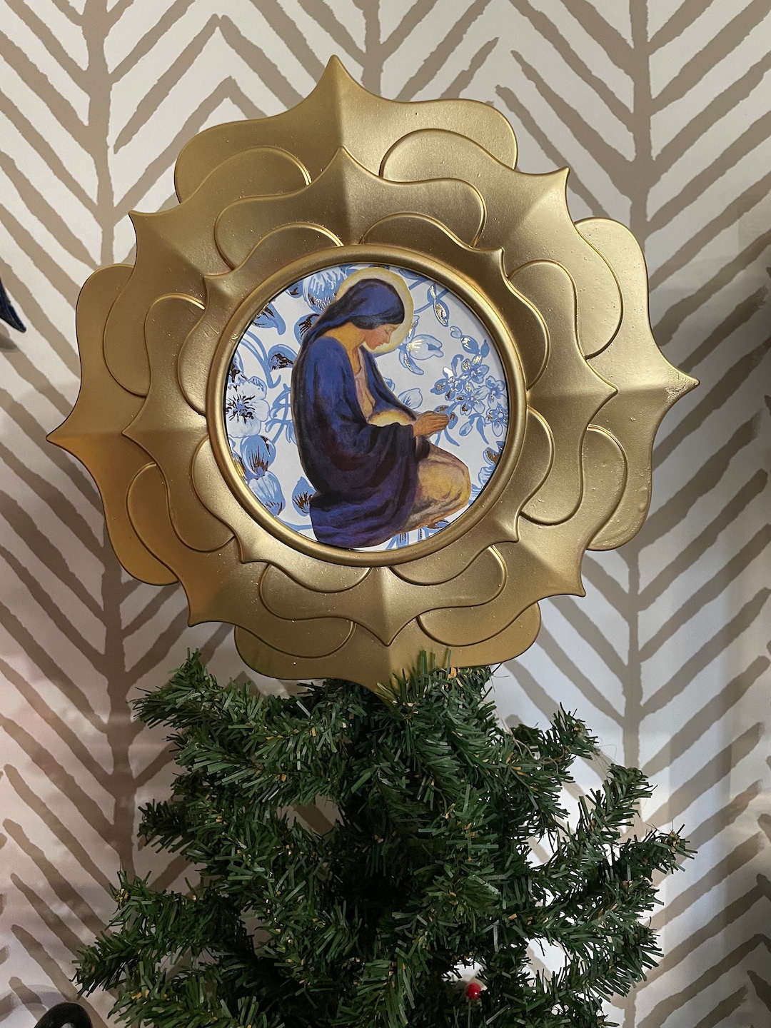 Marian Blessed Mother Our Lady Mary Catholic Christmas Tree Topper for ...