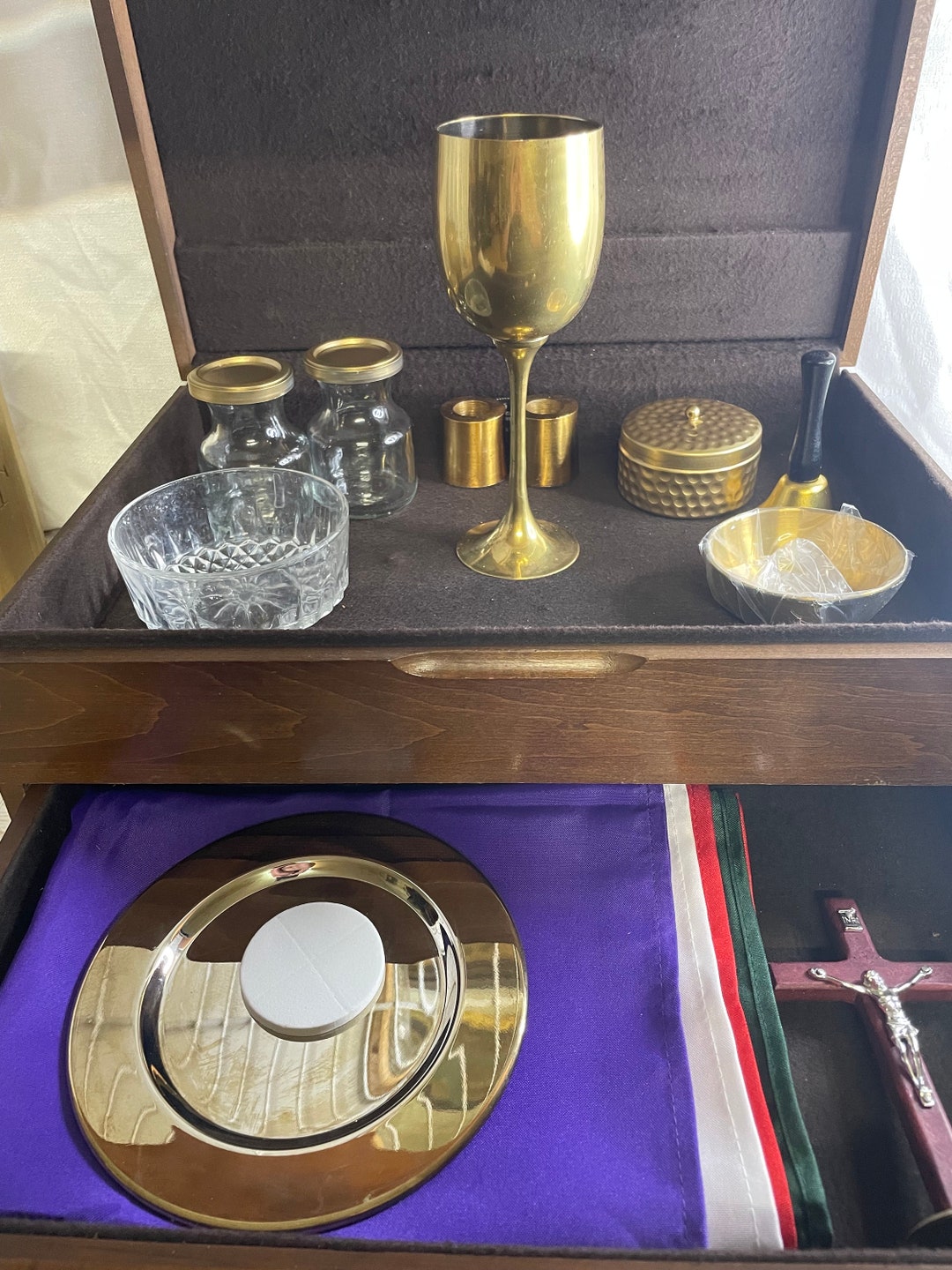 Gold Realistic Mass Kit W/ Altar Box for Mass Play Priest Play ...