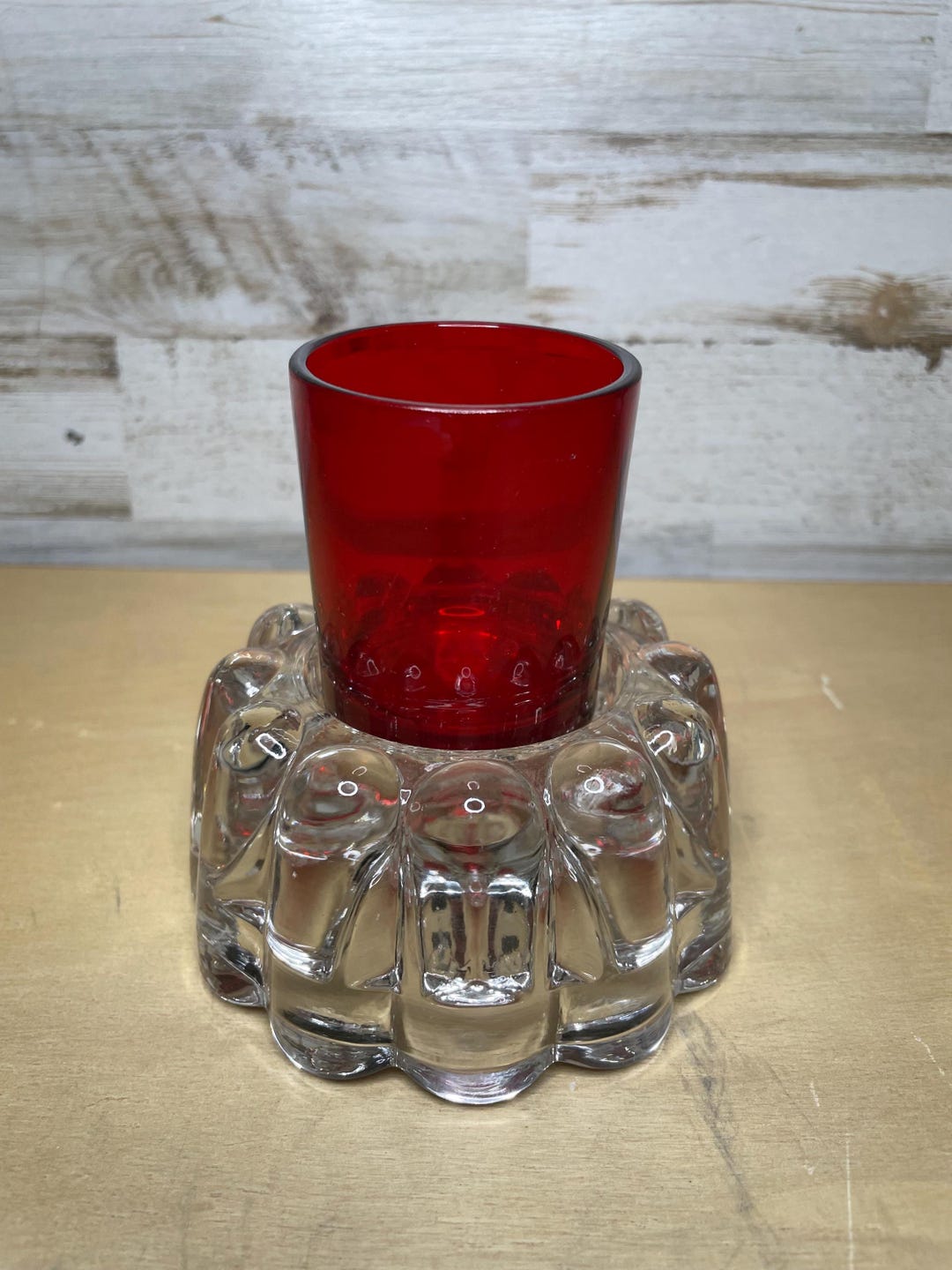 Red Glass Sanctuary Lamp: Vintage Candle Holder - Etsy