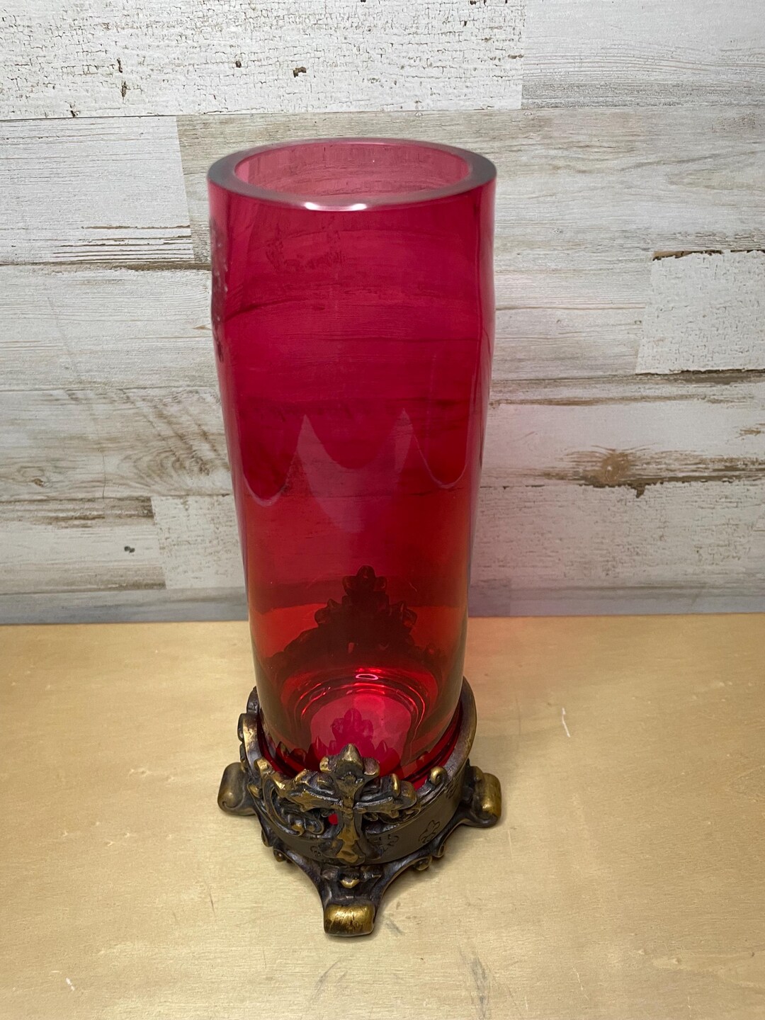 Red Glass Sanctuary Lamp , Gold Accent CGS Catechesis Good Shepherd ...