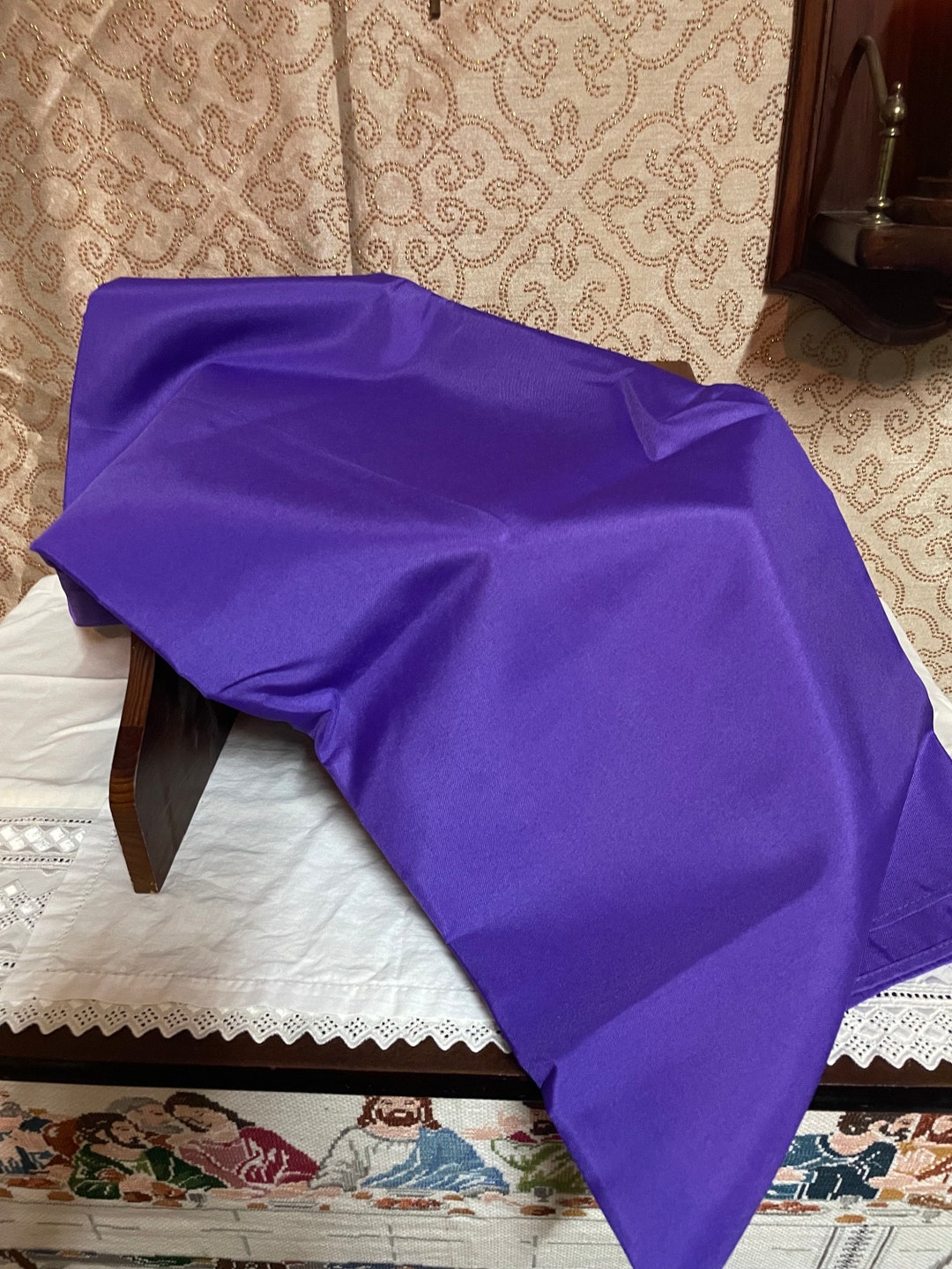 Purple Lent Advent or Lent Table Cloth, Picture Veil, Cover for Prayer ...