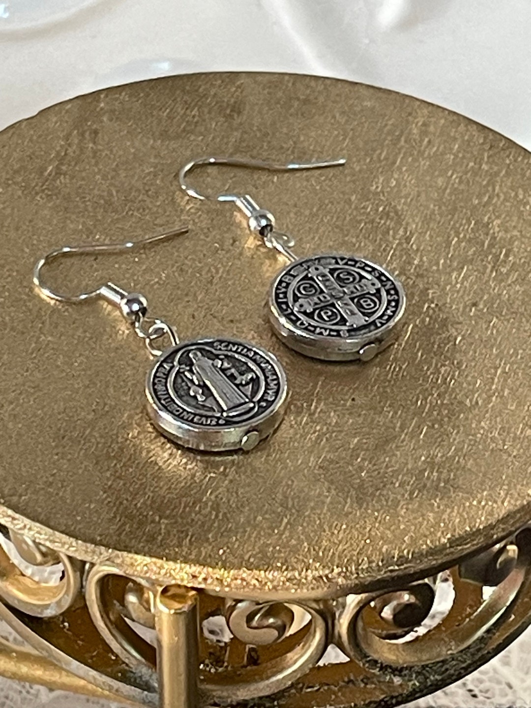 Saint Benedict St. Benedict Medal Earrings - Etsy