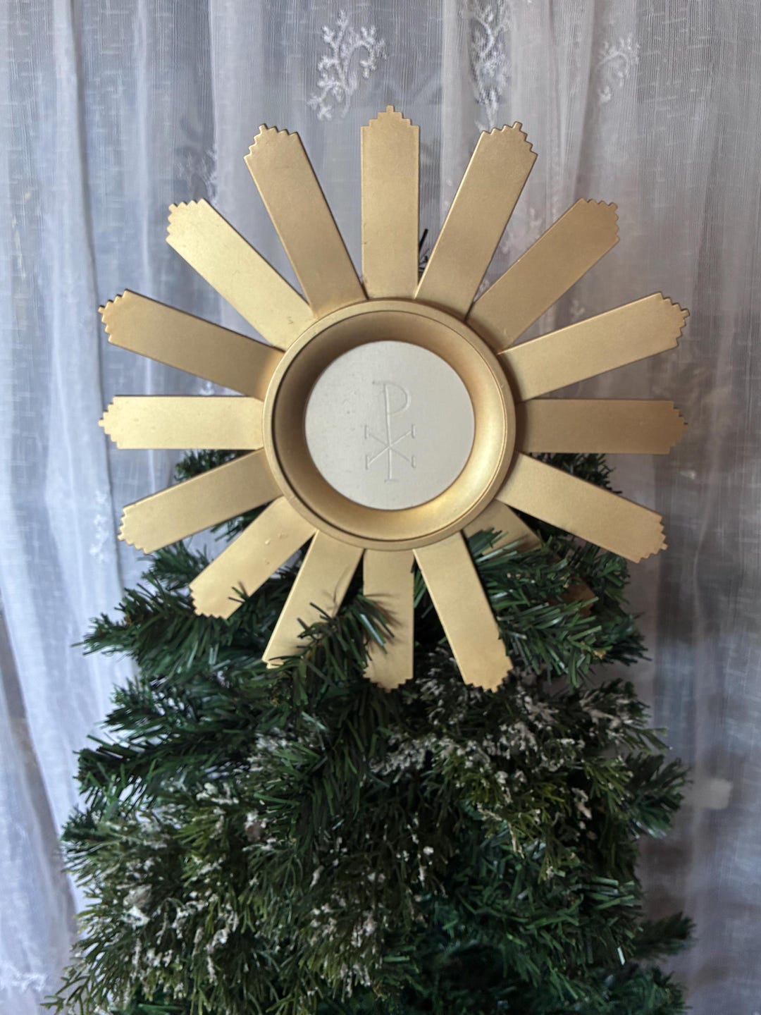 Monstrance Chi Rho Tree Topper , Eucharist , First Communion , Advent ...
