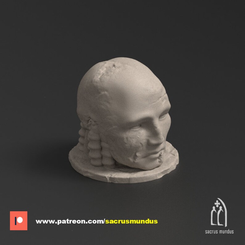 STL Oregia. Alien Sanctum. Head Statues. Alien / Ancient / Scifi Ruins ...