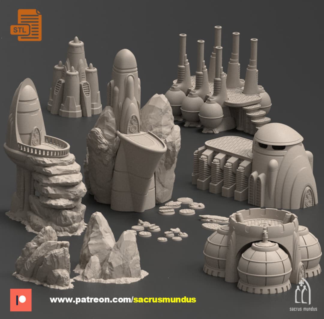 STL the Thriving Planet. 3d Printing Designs Bundle. Futuristic Scifi ...