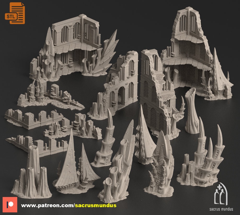 STL - Tulipa, the Infested World. 3d Printing Designs Bundle. Alien ...