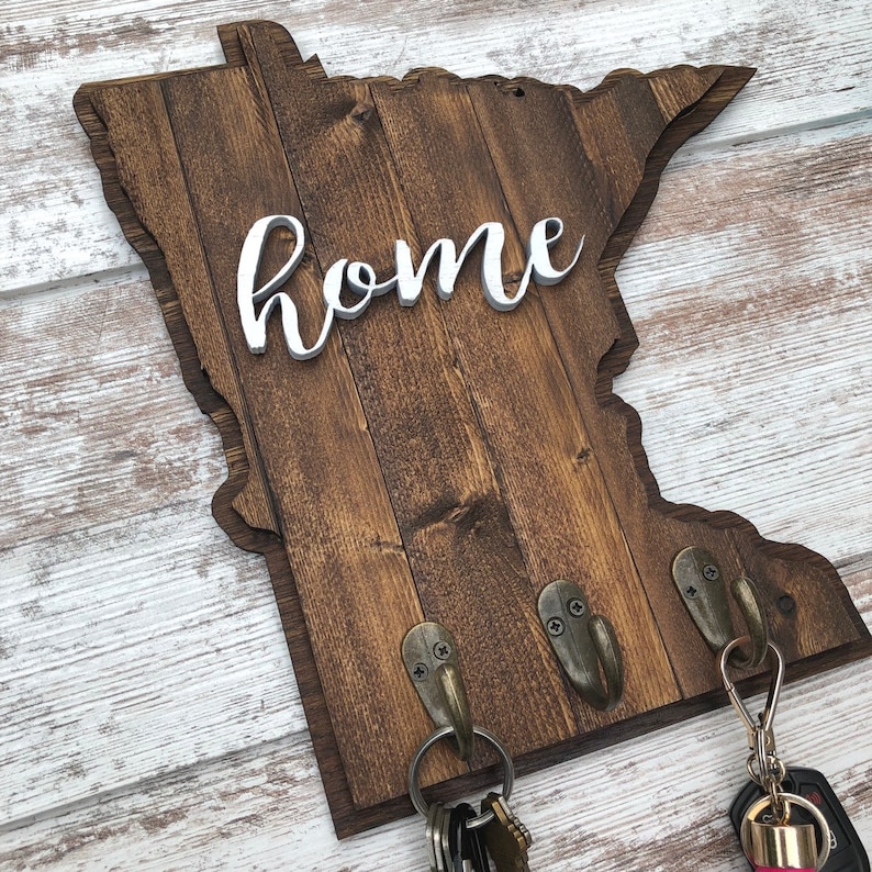 Key Holder for Wall Minnesota Key Hanger Minnesota Key | Etsy