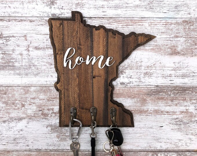 Key Holder for Wall - Minnesota Key Hanger - Minnesota Key Holder ...
