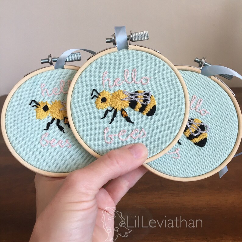 Critical Role hello Bees Honeybee Embroidery Hoop Ornament - Etsy