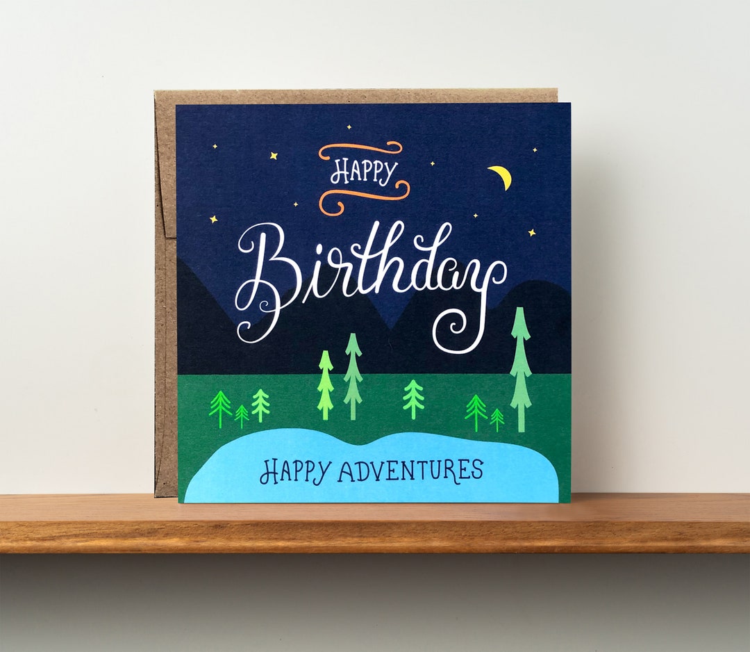Happy Birthday Card - Outdoor Birthday Card - Nature Birthday Adventure ...