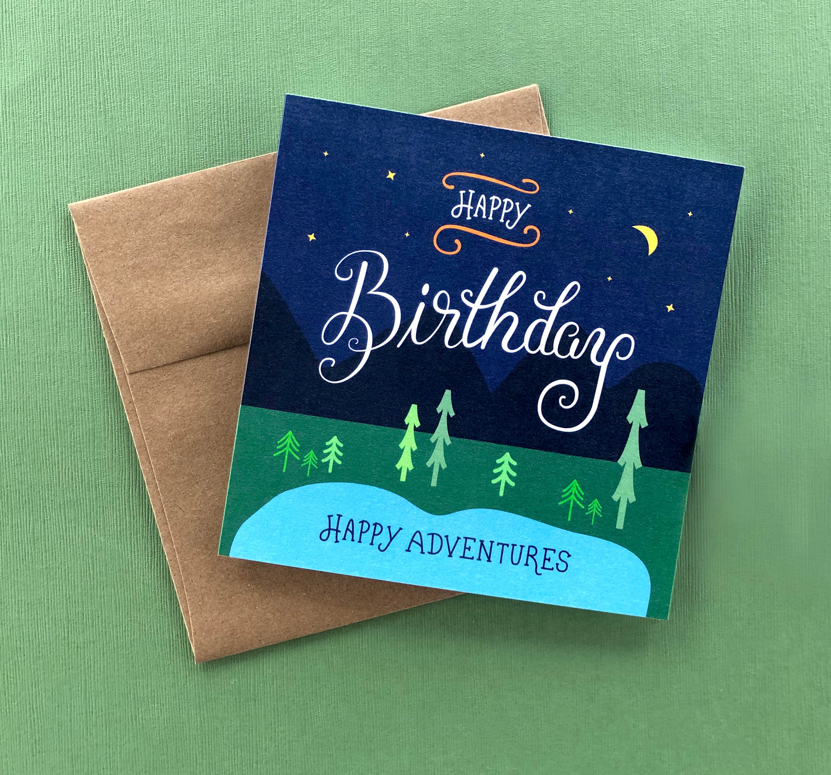 Happy Birthday Card - Outdoor Birthday Card - Nature Birthday Adventure ...