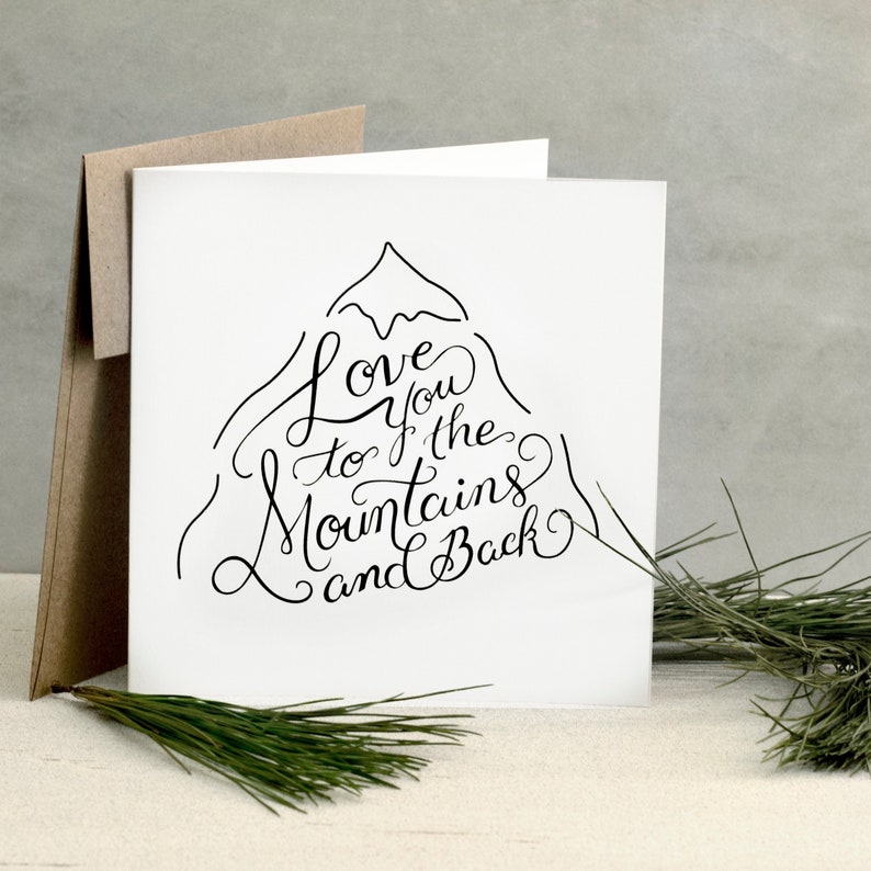 Outdoor Adventure Travel Card - Mountain Card - Love You to the ...