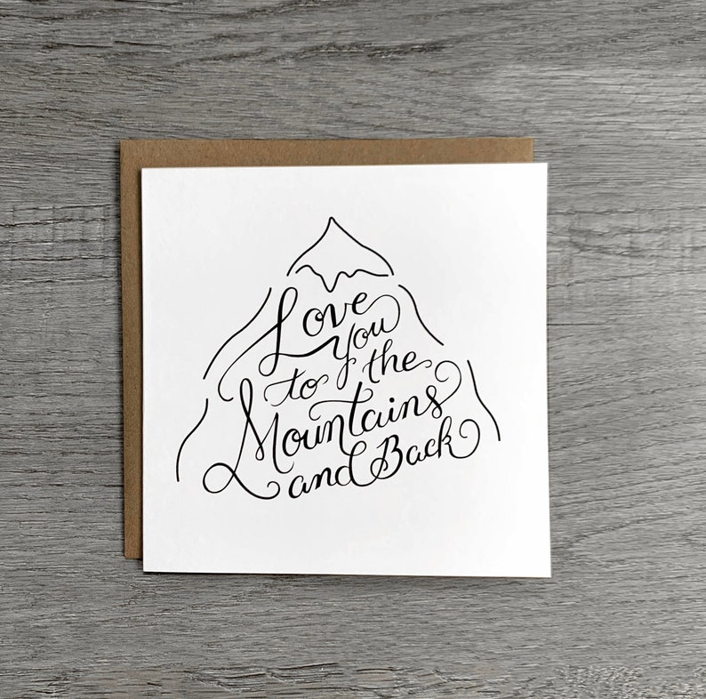 Outdoor Adventure Travel Card - Mountain Card - Love You to the ...