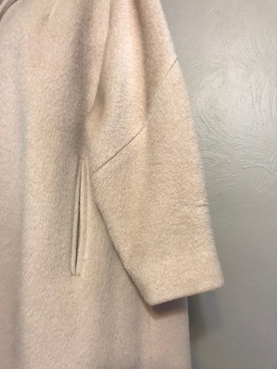 Tan Wool Vintage Coat with rhinestone collar buttons - Gem