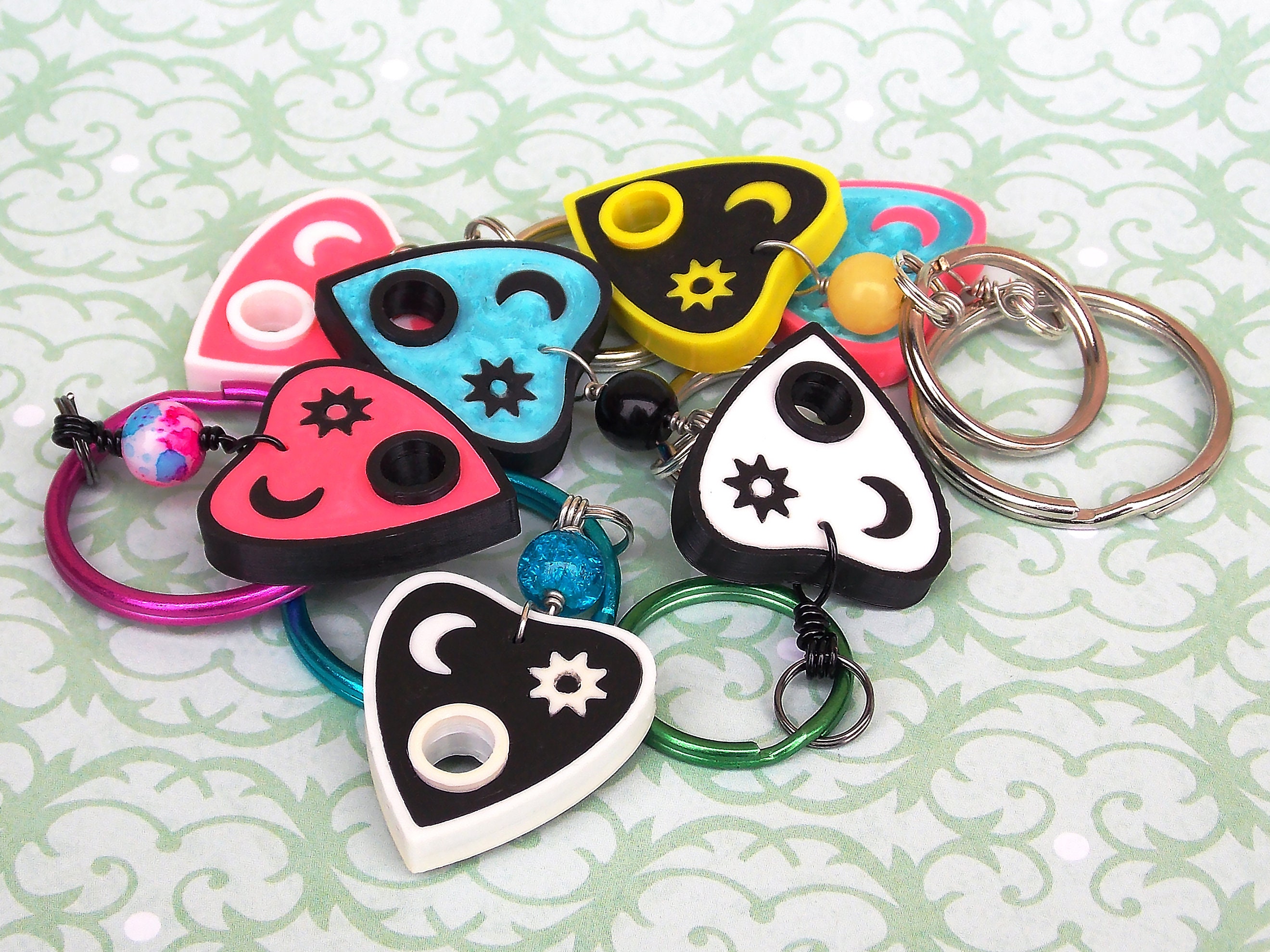 Planchette Keychain Sun & Moon Design Customizable - Etsy