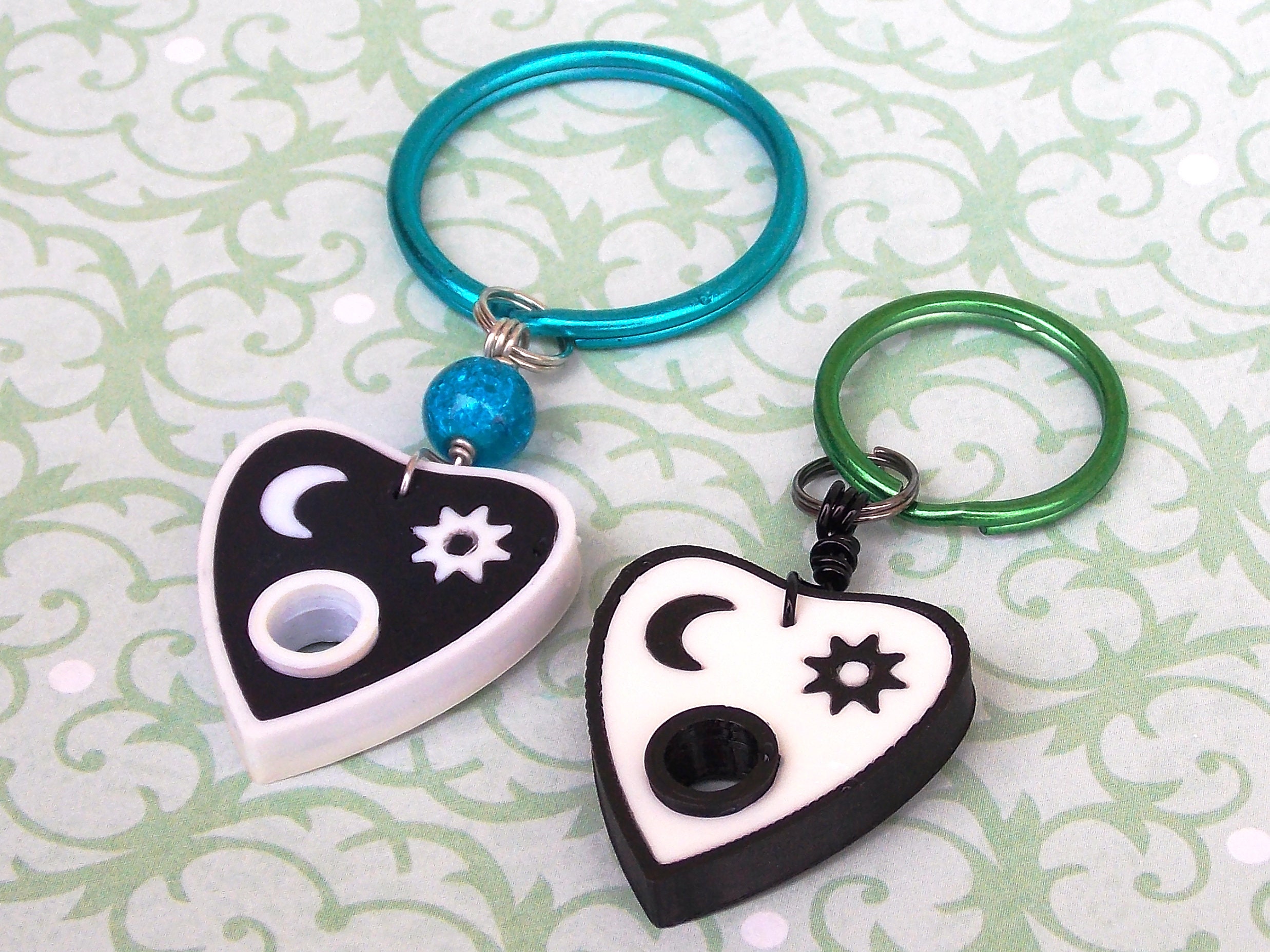 Planchette Keychain Sun & Moon Design Customizable - Etsy