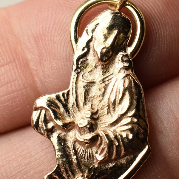 14k Gold Scapular Medal - Etsy