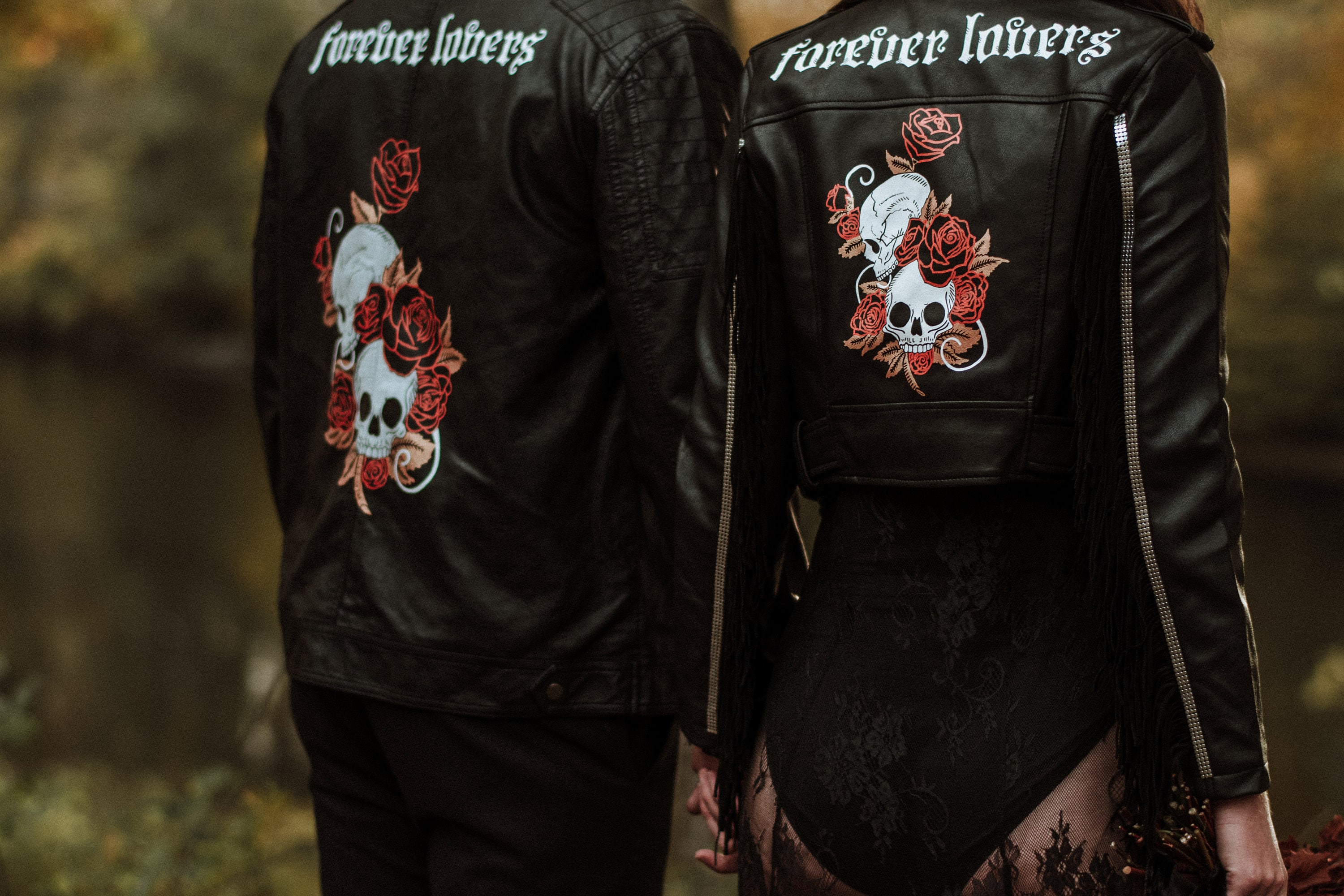 FOR RENT: Matching Skull Jackets | Painted His & Hers Jackets for Goth ...