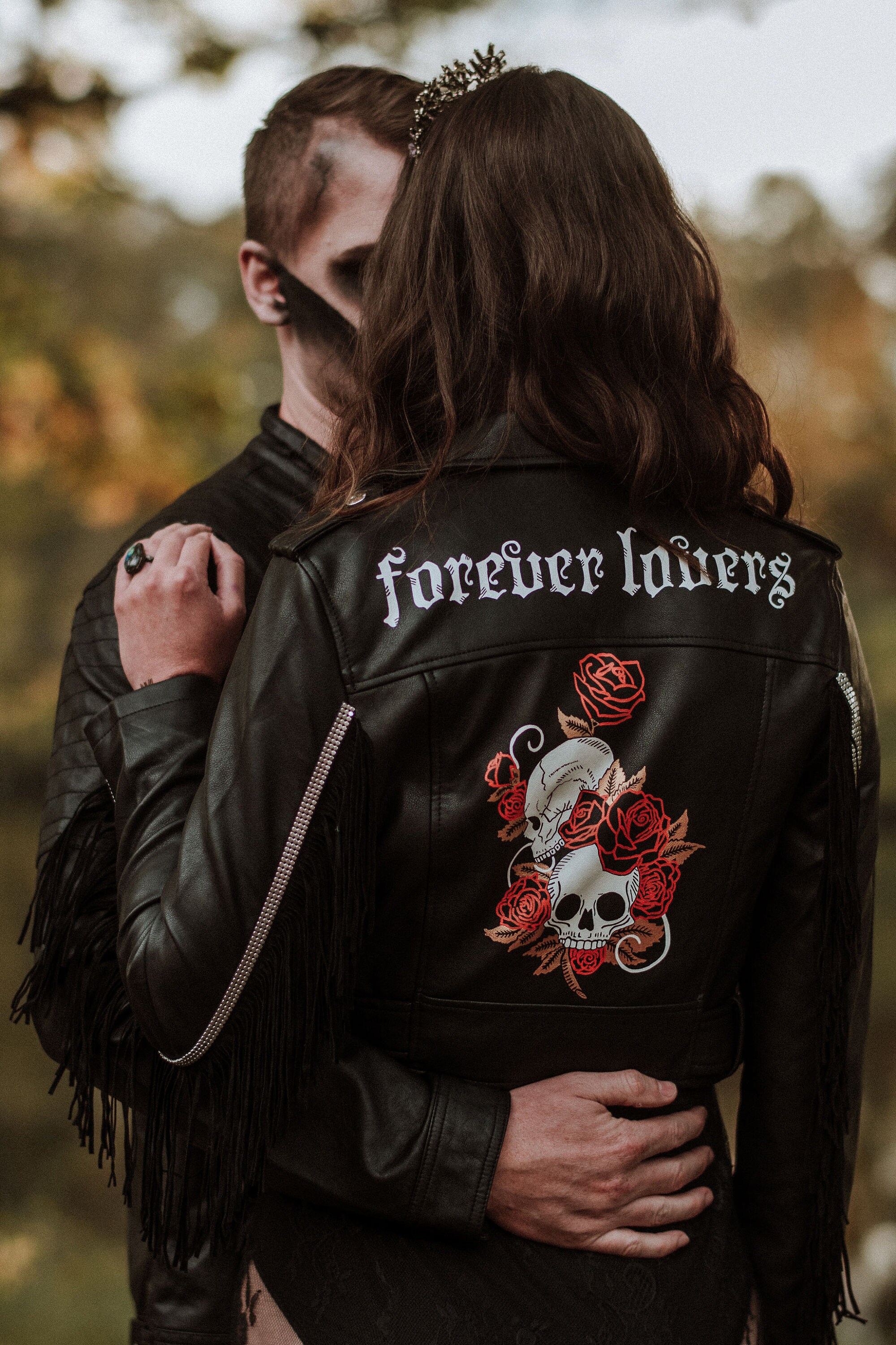 FOR RENT: Matching Skull Jackets | Painted His & Hers Jackets for Goth ...