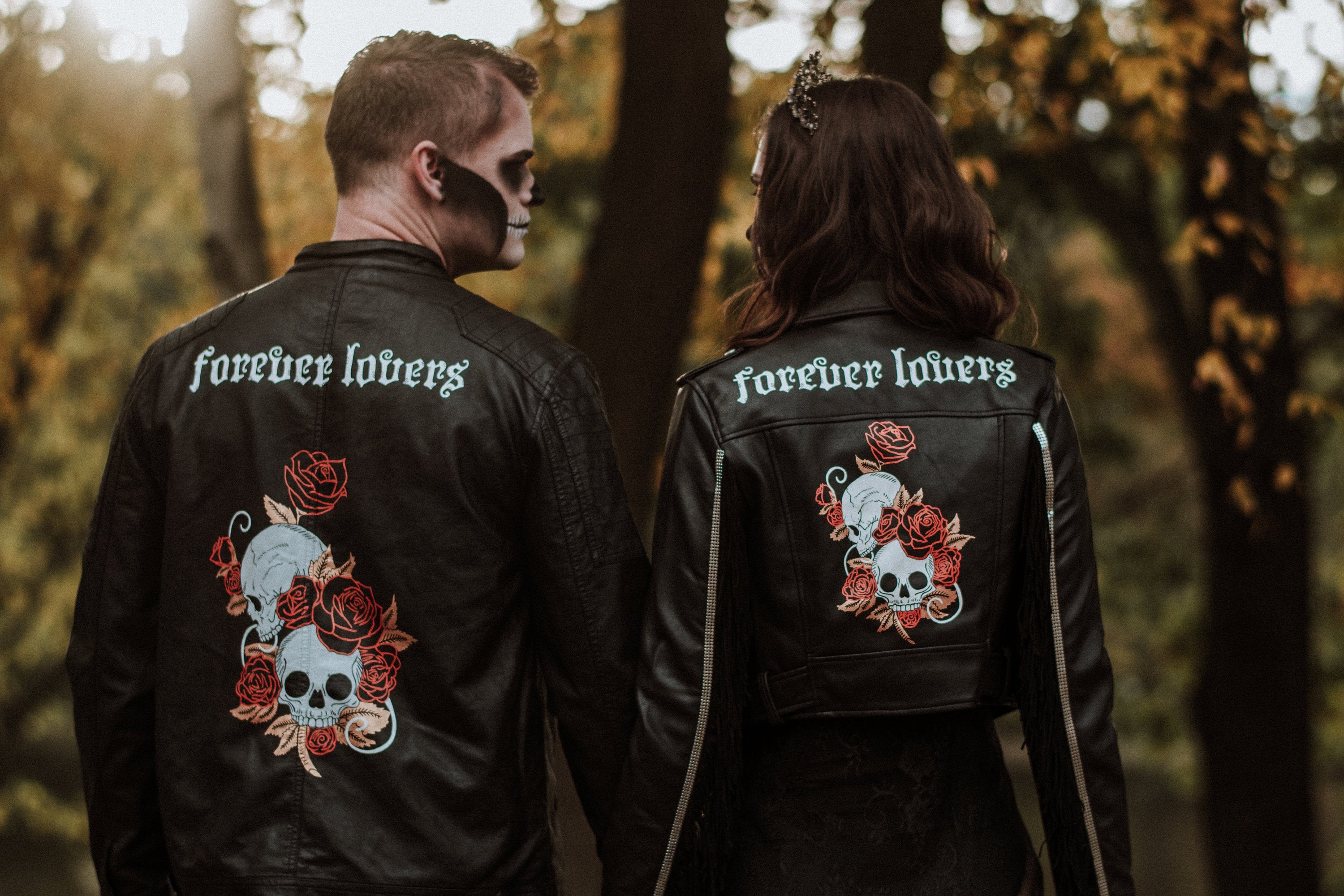 FOR RENT: Matching Skull Jackets | Painted His & Hers Jackets for Goth ...