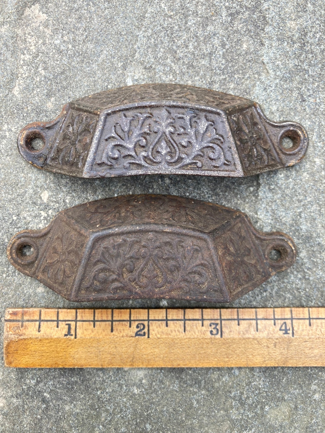 Antique Cast Drawer Pulls - Etsy