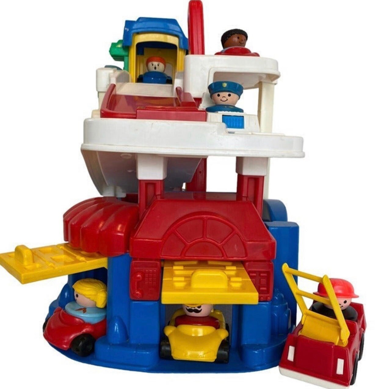Vintage FISHER PRICE Action Ramps Parking Garage Chunky Little People ...