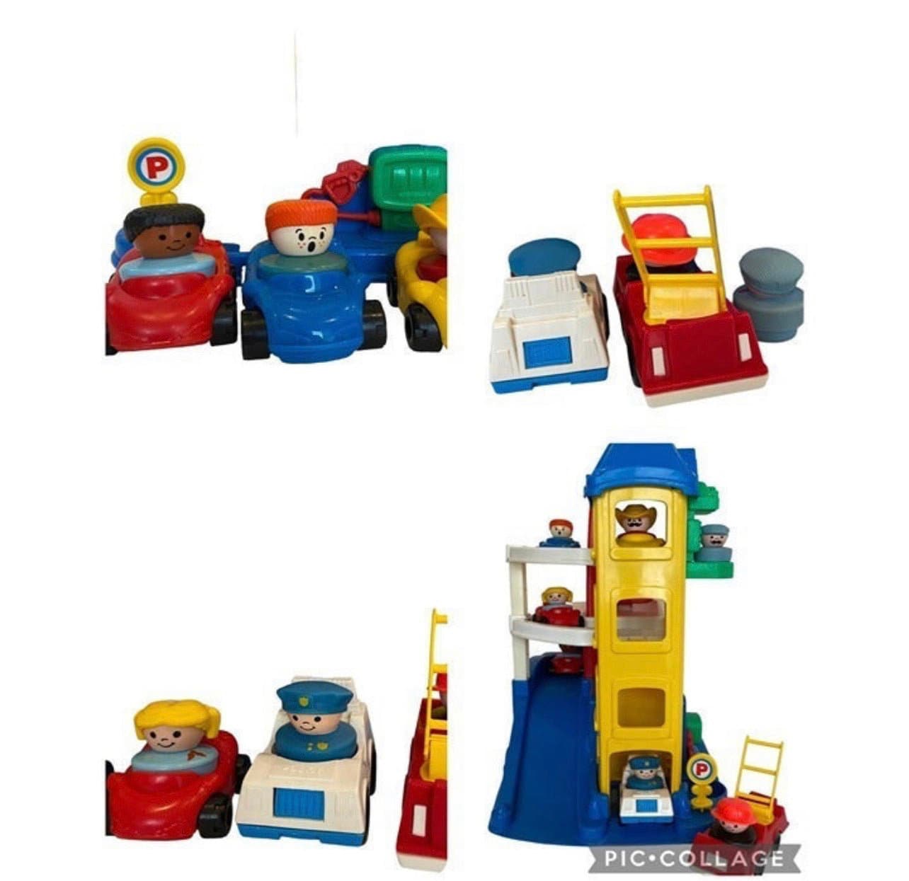 Vintage FISHER PRICE Action Ramps Parking Garage Chunky Little People ...