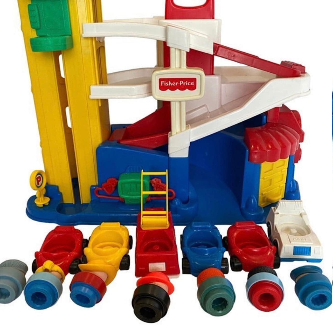Vintage FISHER PRICE Action Ramps Parking Garage Chunky Little People ...