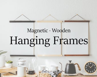 16 Wooden Hanging Picture Frames Magnetic Hanging Canvas Poster Frames ...