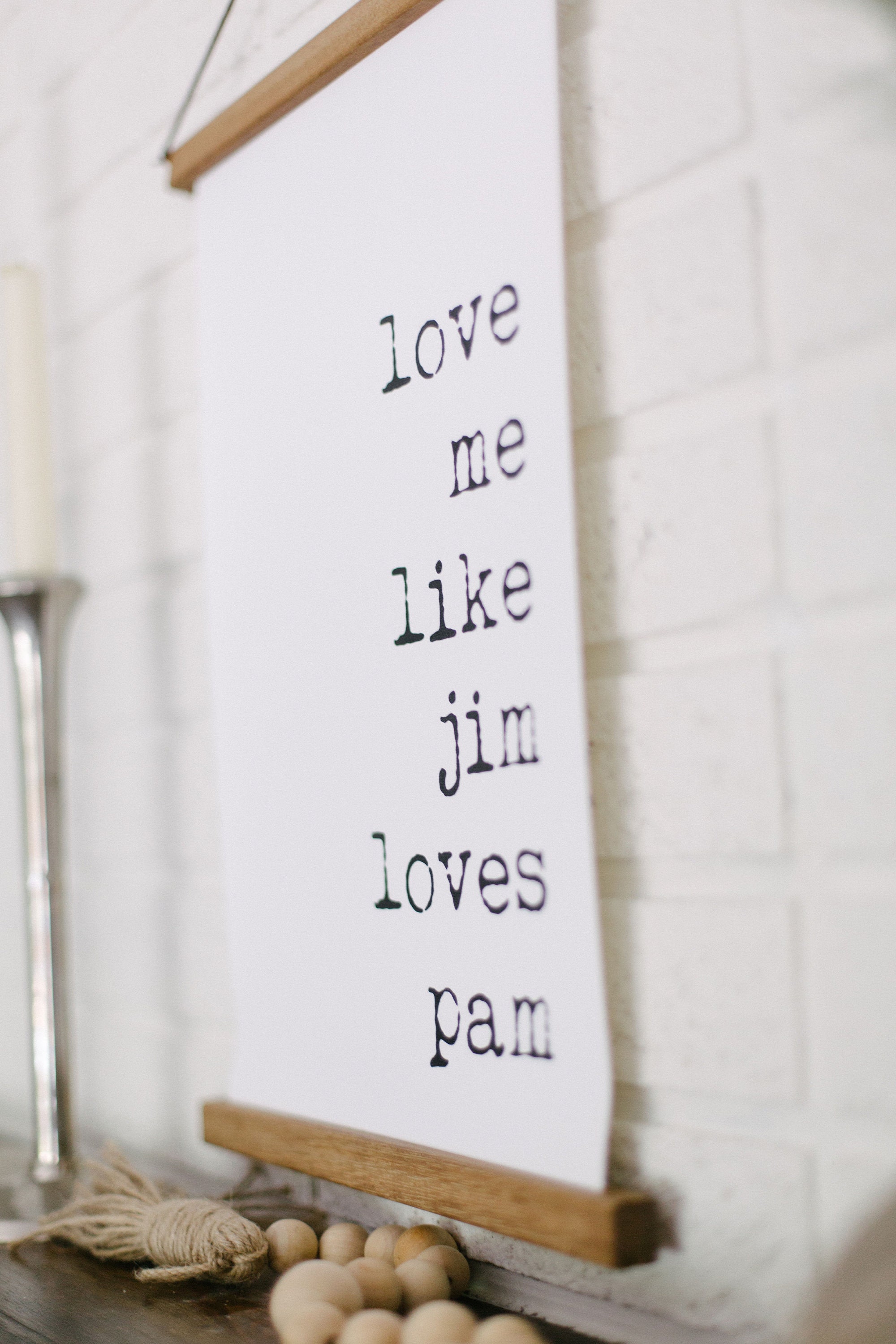 Jim and Pam Love me like Jim loves Pam Print Hanging Canvas | Etsy