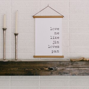 Jim and Pam Love Me Like Jim Loves Pam Print Hanging Canvas - Etsy