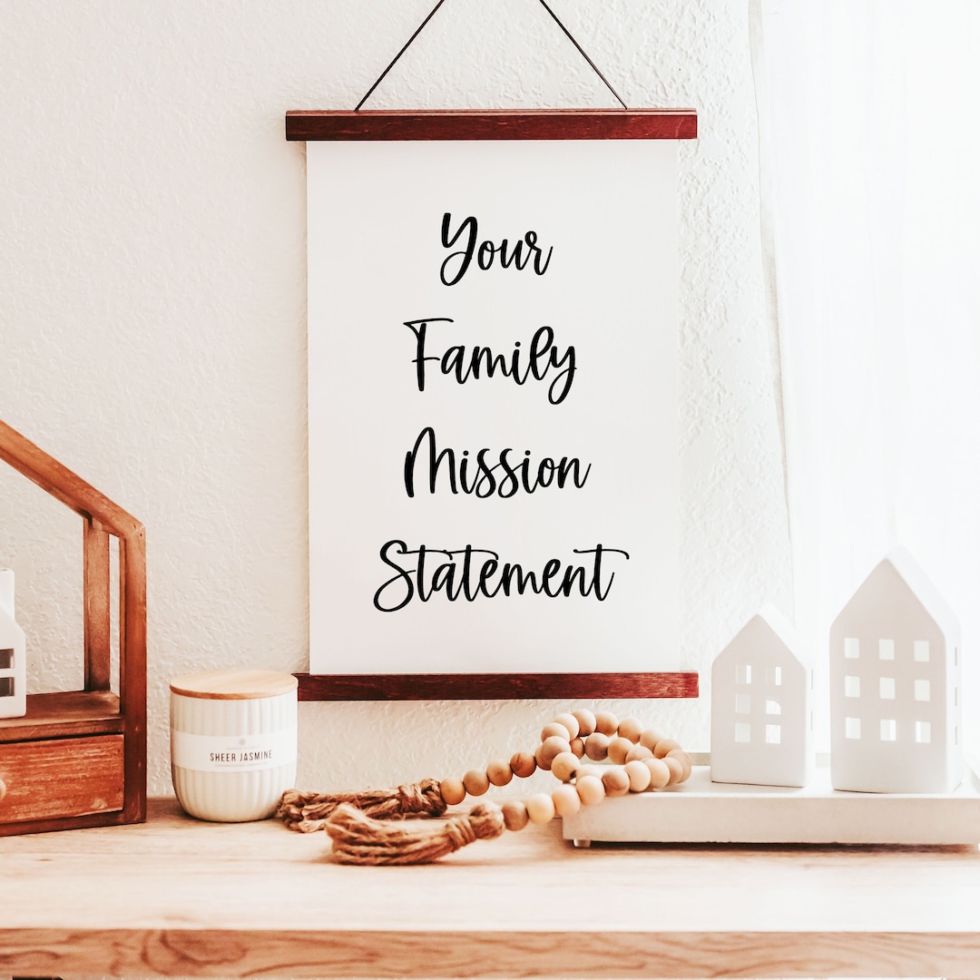 Family Mission Statement Sign, Family Values Print, Family Goals ...