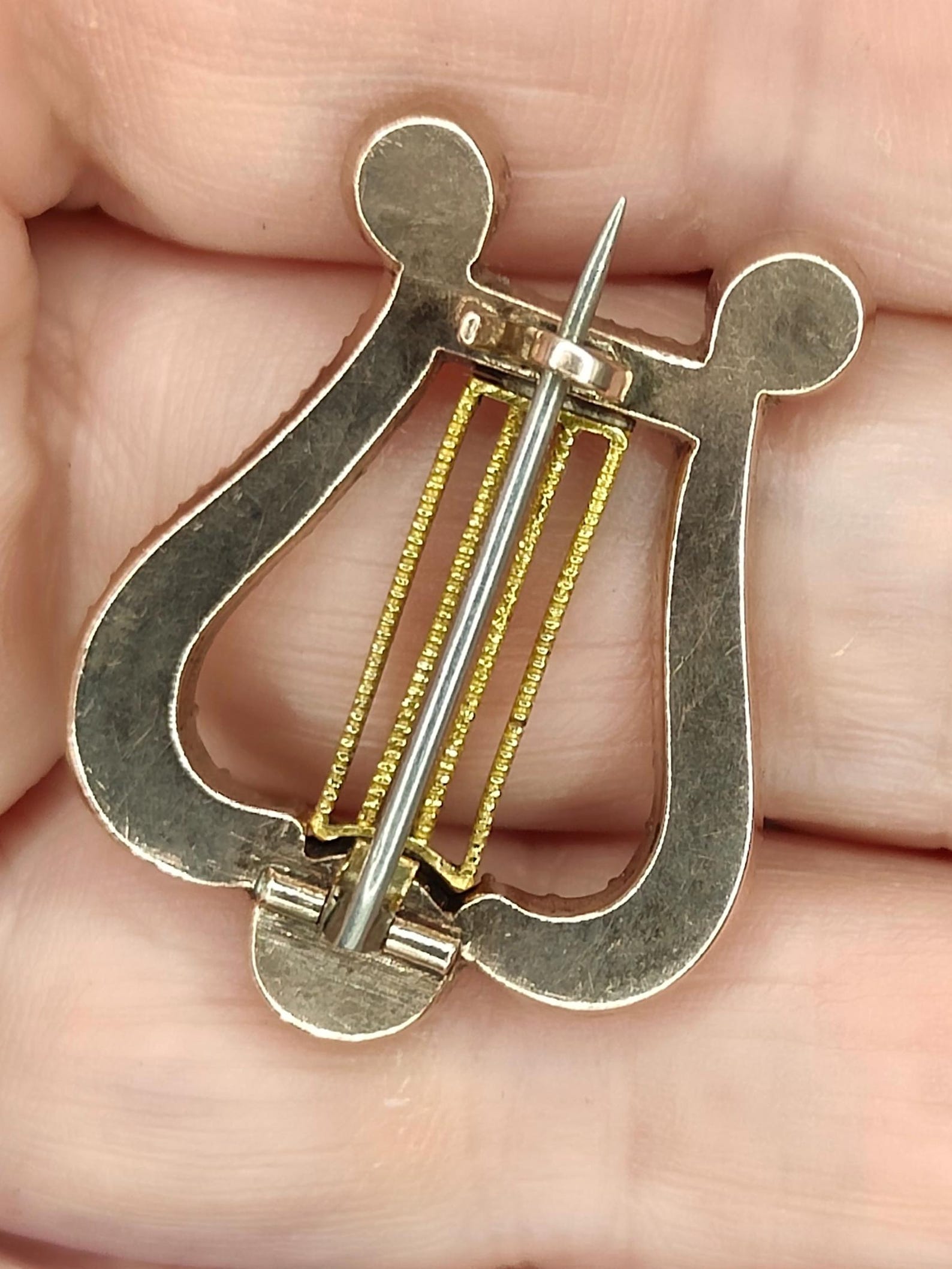 Georgian Regency C1800 Lyre/harp Brooch Pin Flat Cut Foiled Garnet ...