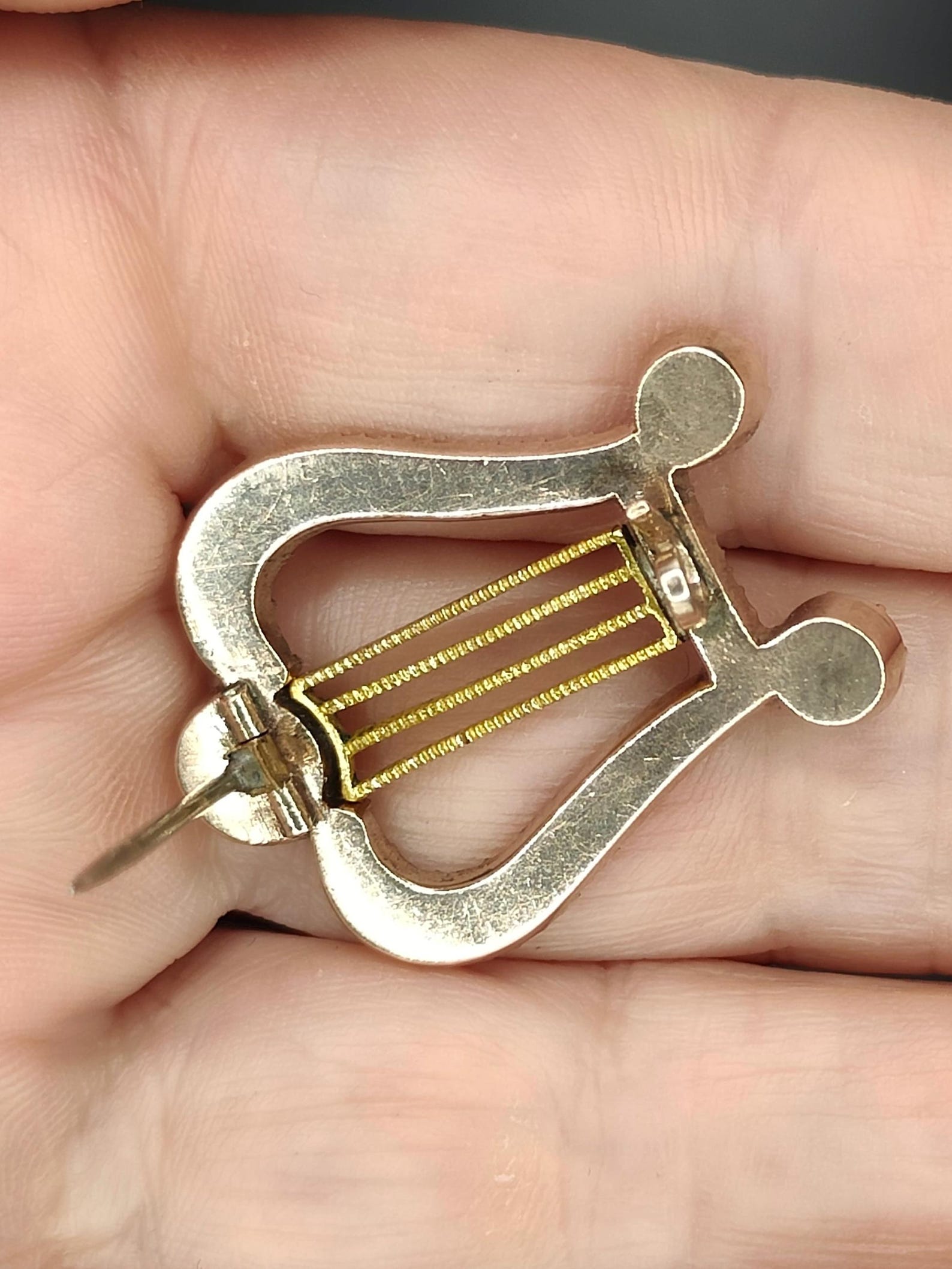 Georgian Regency C1800 Lyre/harp Brooch Pin Flat Cut Foiled Garnet ...