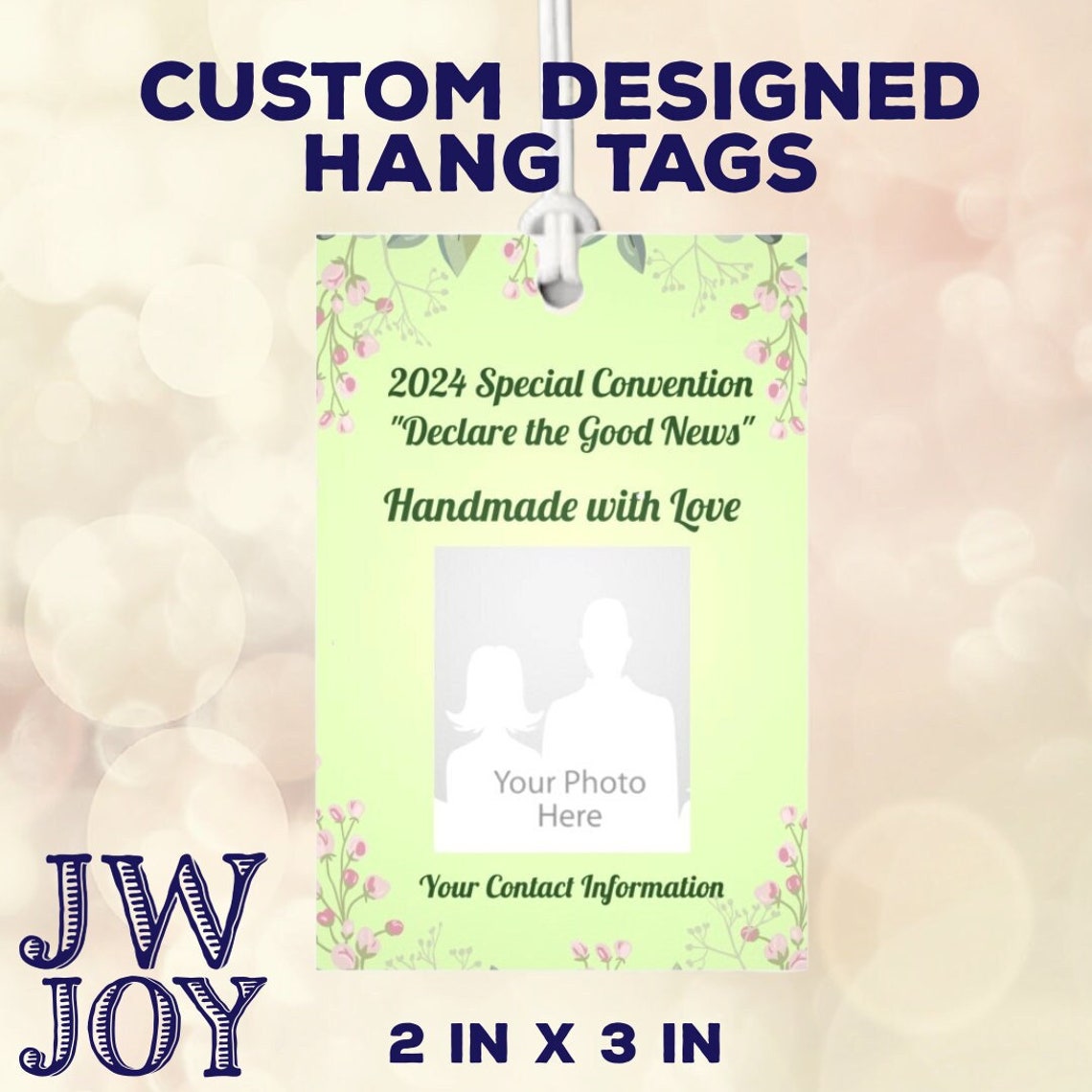Custom Designed 2 in X 3 in Hang Tags 2024 Special Convention declare ...