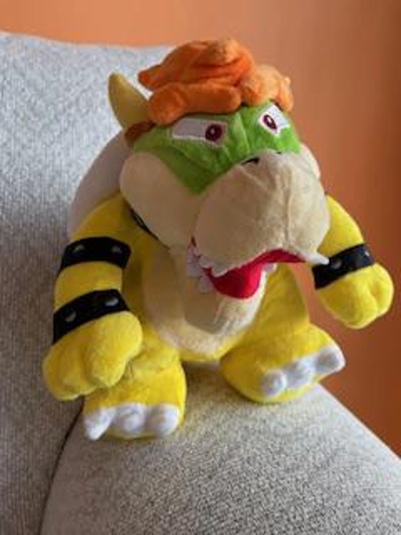 Super Mario Bowser Plush Stuffed Puffy Doll Soft Toy, 10 Inch Tall - Etsy