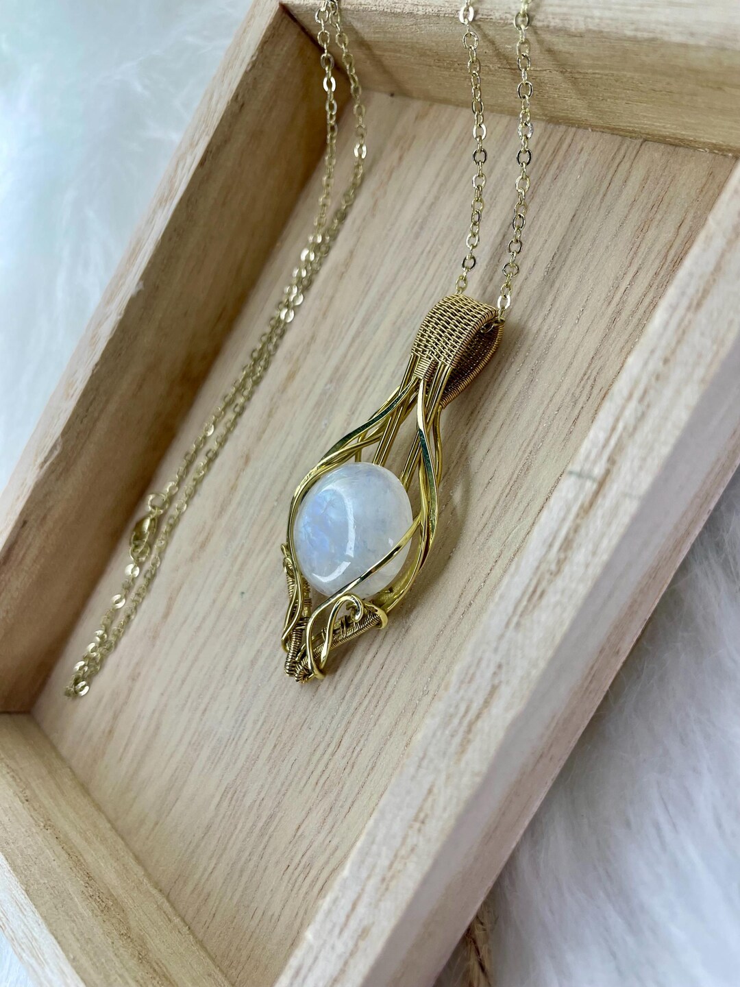 Flashy Rainbow Moonstone Necklace - Etsy