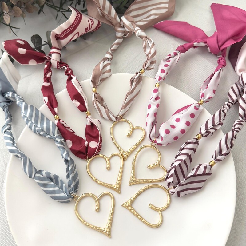 Chunky Heart Scarf Necklace - Etsy