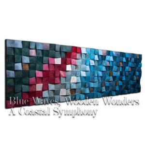 3D Textured Blue Wave Wood Wall Art for Coastal Decor - Etsy