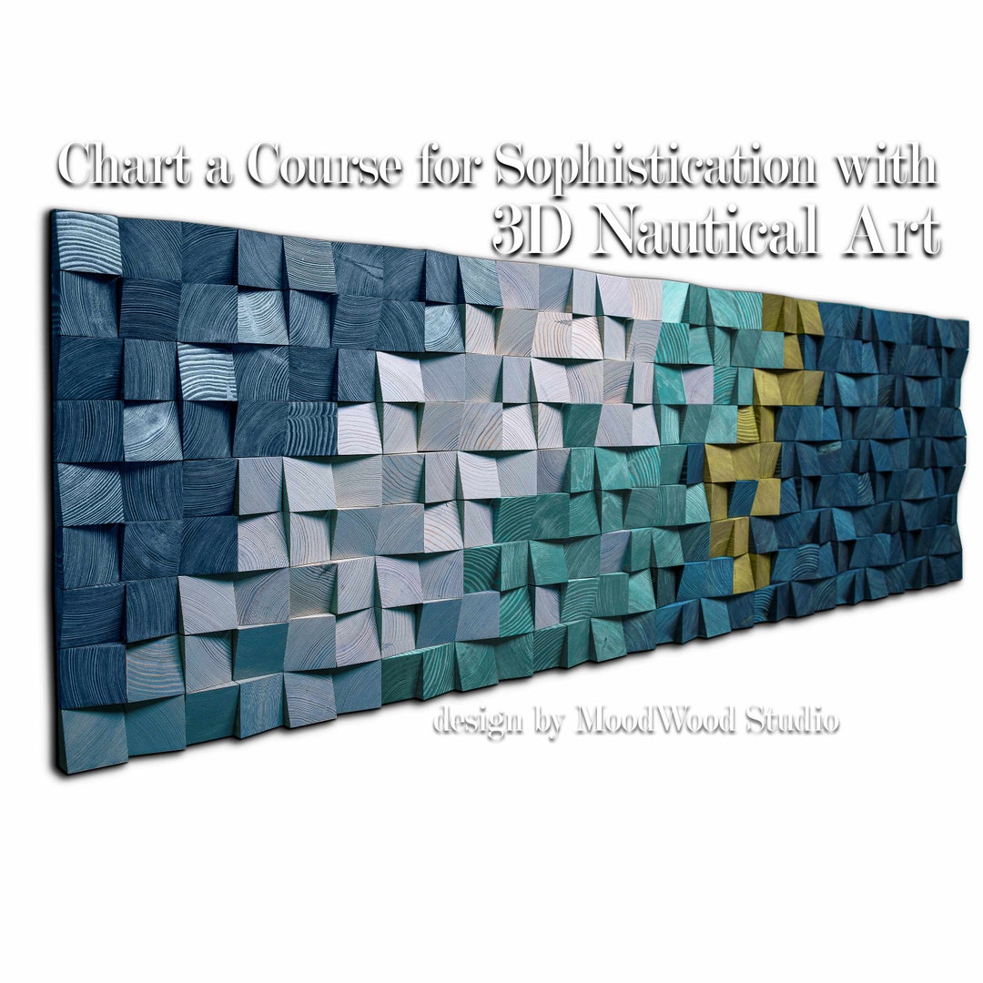 Nautical Decor for Wall Large Ocean Wall Art Wood Coastal Wall Art for ...