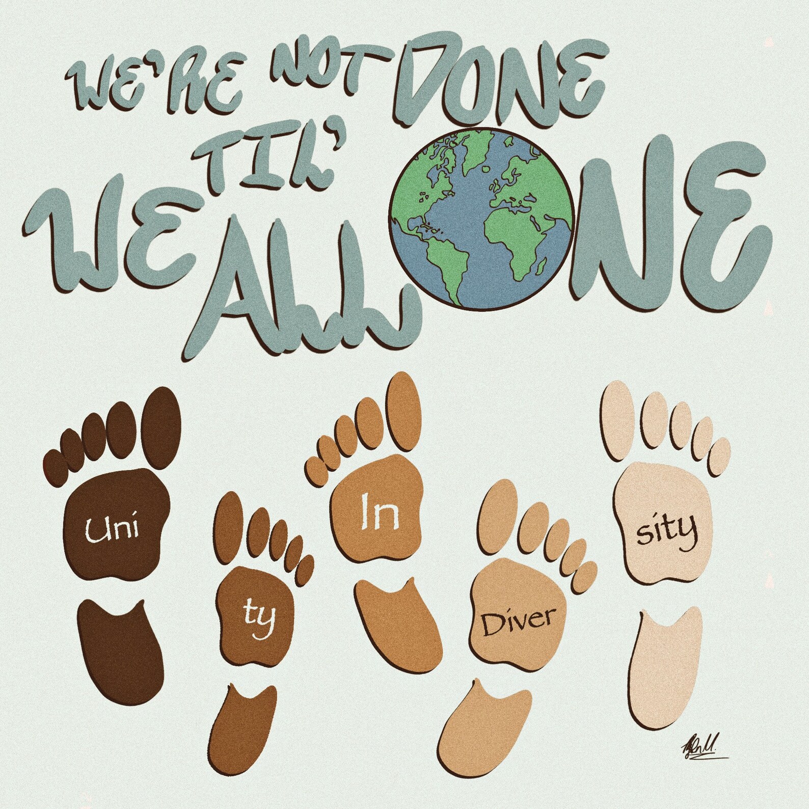 UNITY in DIVERSITY Digital Illustration Print Humanity | Etsy