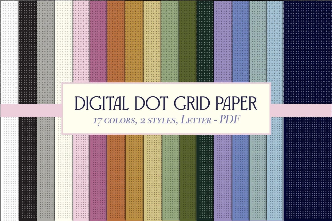 Digital Dot Grid Paper, Dotted Note Taking Template, Colorful Digital ...