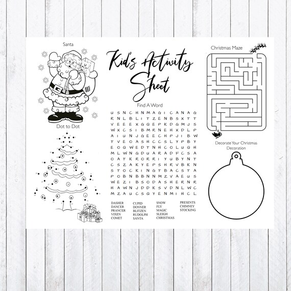 Printable Christmas Activity Pages Christmas Printable Worksheets