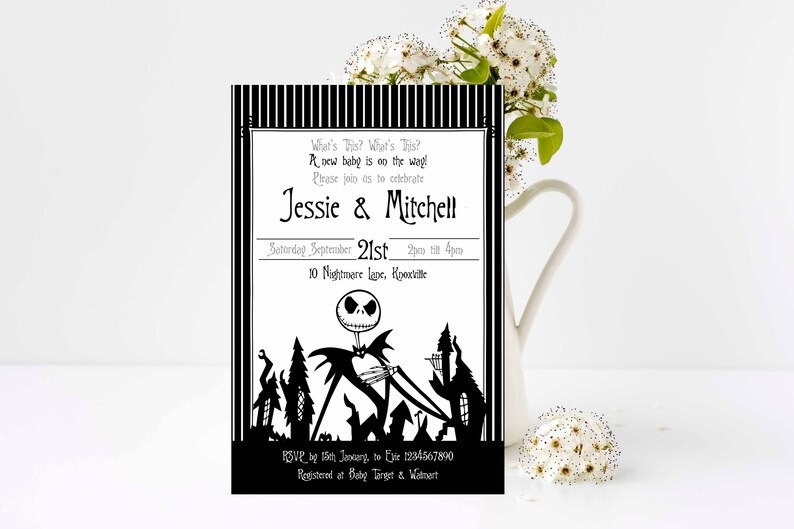 Nightmare Before Christmas Baby Shower Invitation Edit and | Etsy