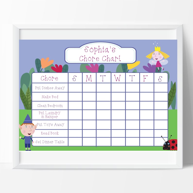 Ben & Holly's Little Kingdom Chore Chart Rewards Chart | Etsy