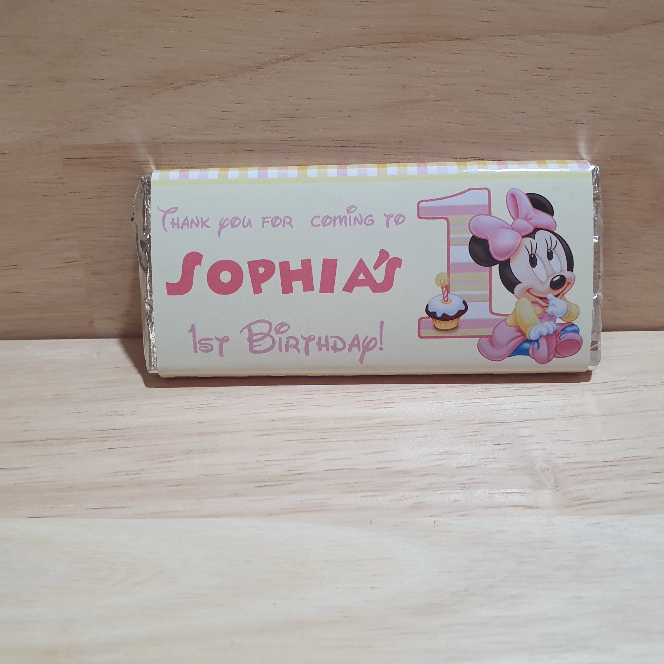 Minnie Mouse Chocolate Bar Wrapper, Candy Bar Wrapper, Edit and Print ...